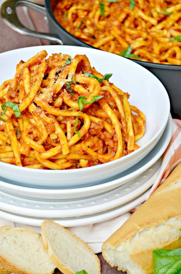 One Pot Pasta with Pork Ragù Sauce