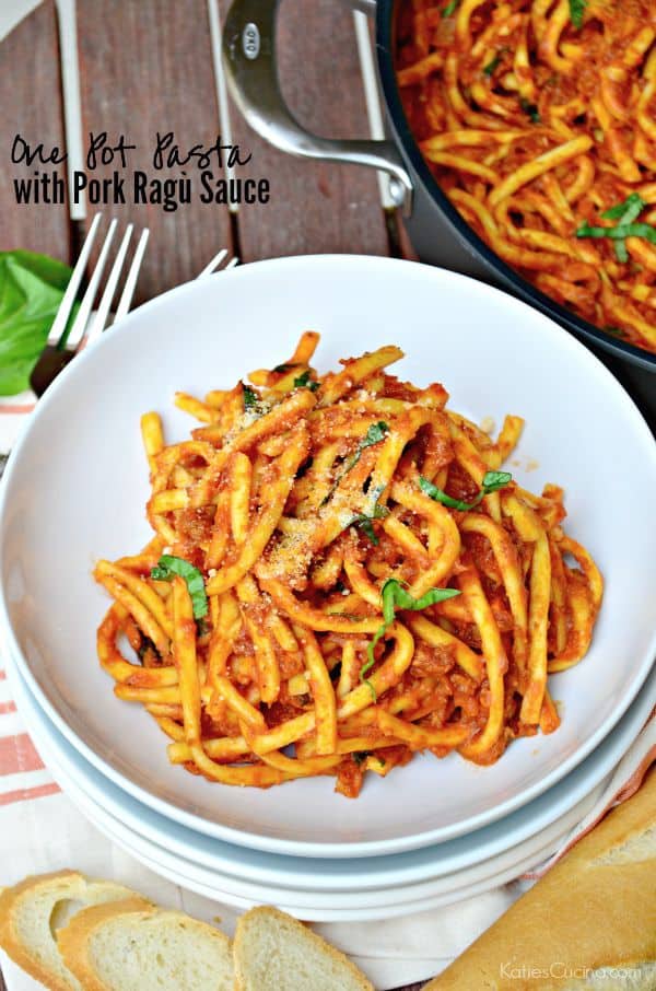 One Pot Pasta with Pork Ragù Sauce