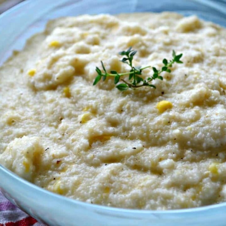 Creamy Cheesy Corn Grits - Katie's Cucina
