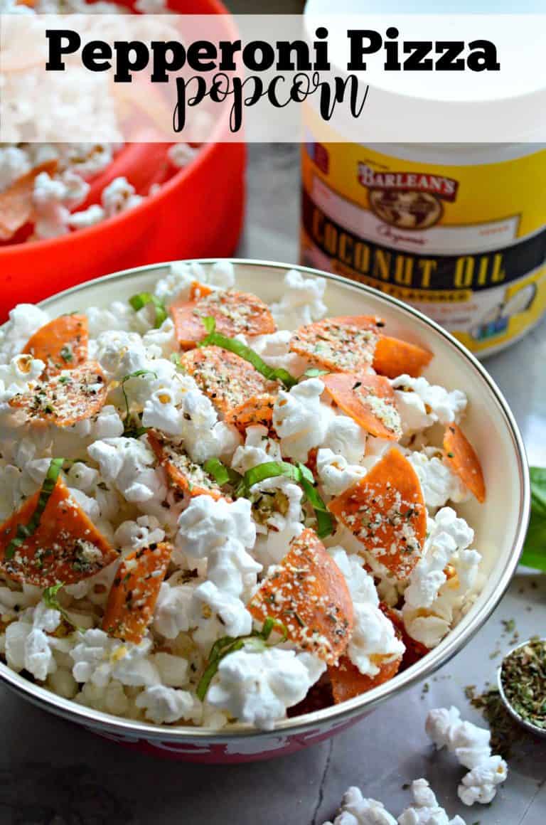 Pepperoni Pizza Popcorn - Katie's Cucina