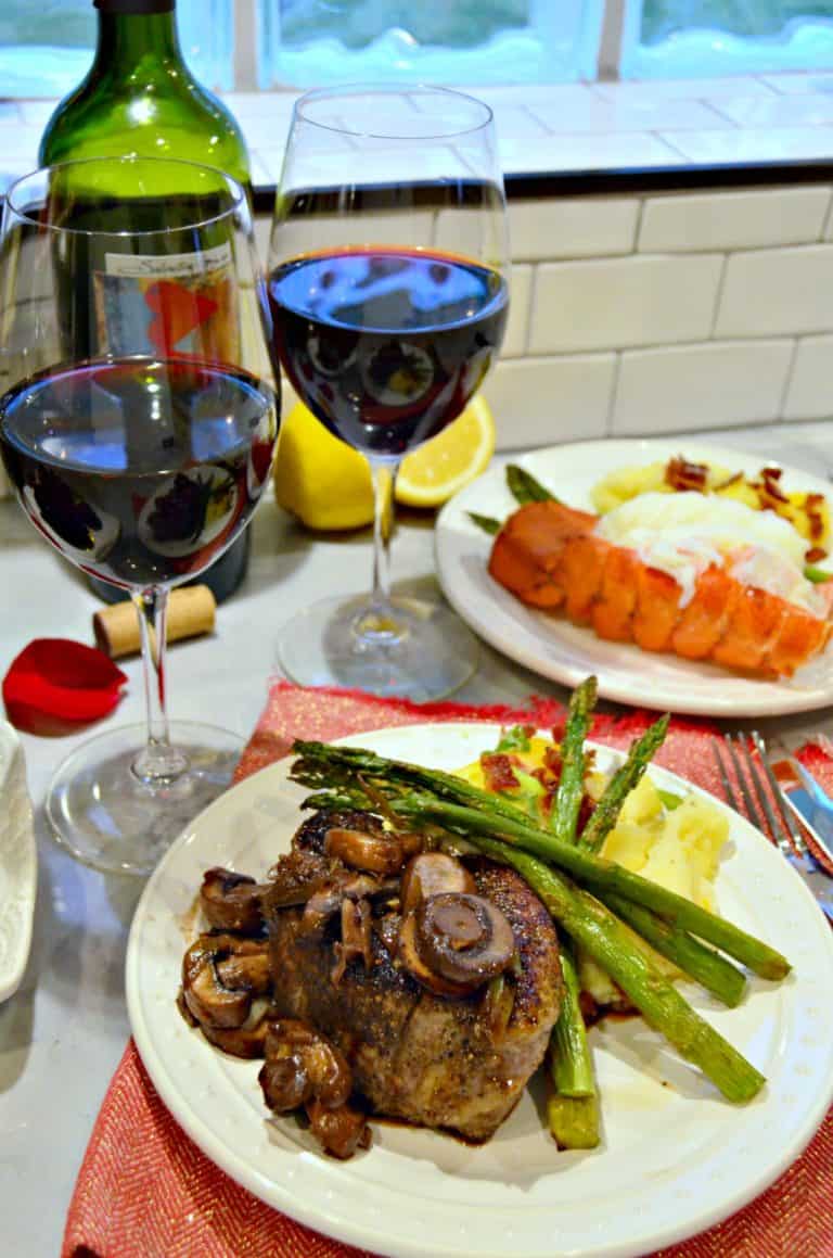 Irresistible Valentine’s Meal for Two: Filet Mignon, Lobster Tail ...
