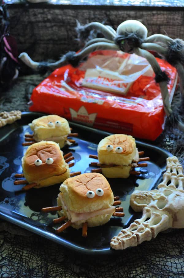 Halloween Turkey and Cream Cheese Spider Sandwiches - Katie's Cucina