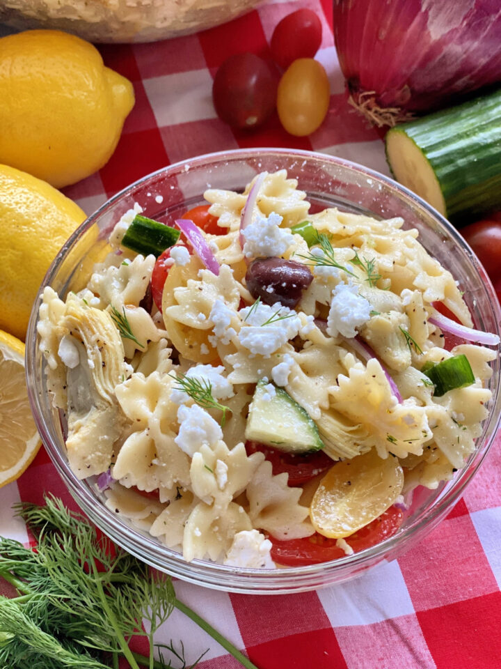 Greek Pasta Salad - Katie's Cucina