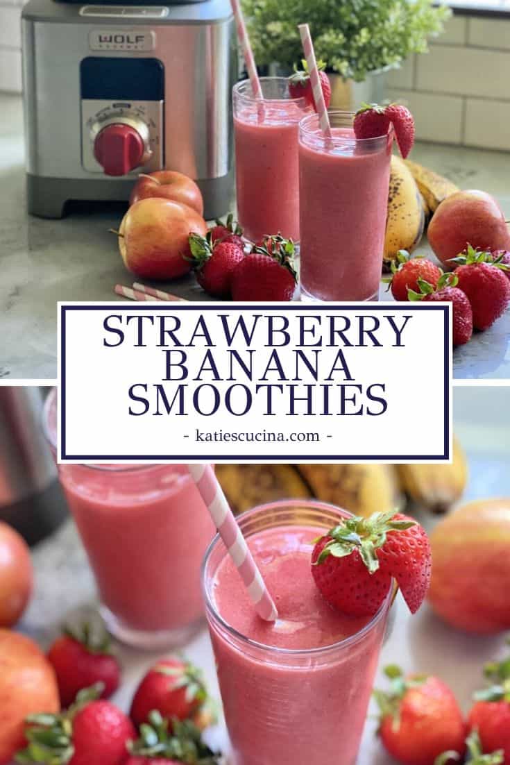 Strawberry Banana Smoothie - Katie's Cucina