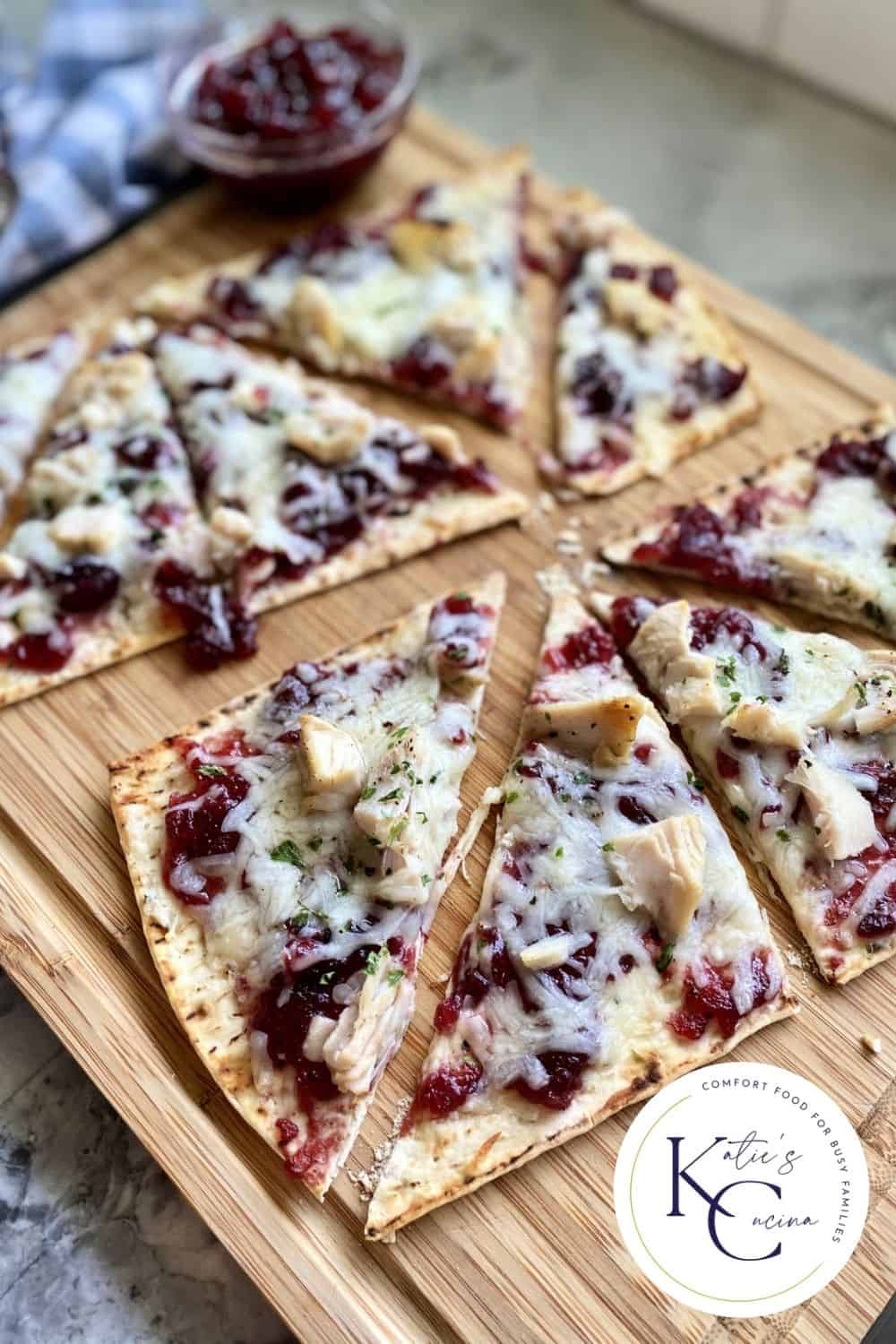 Turkey Cranberry Flatbread - Katie's Cucina