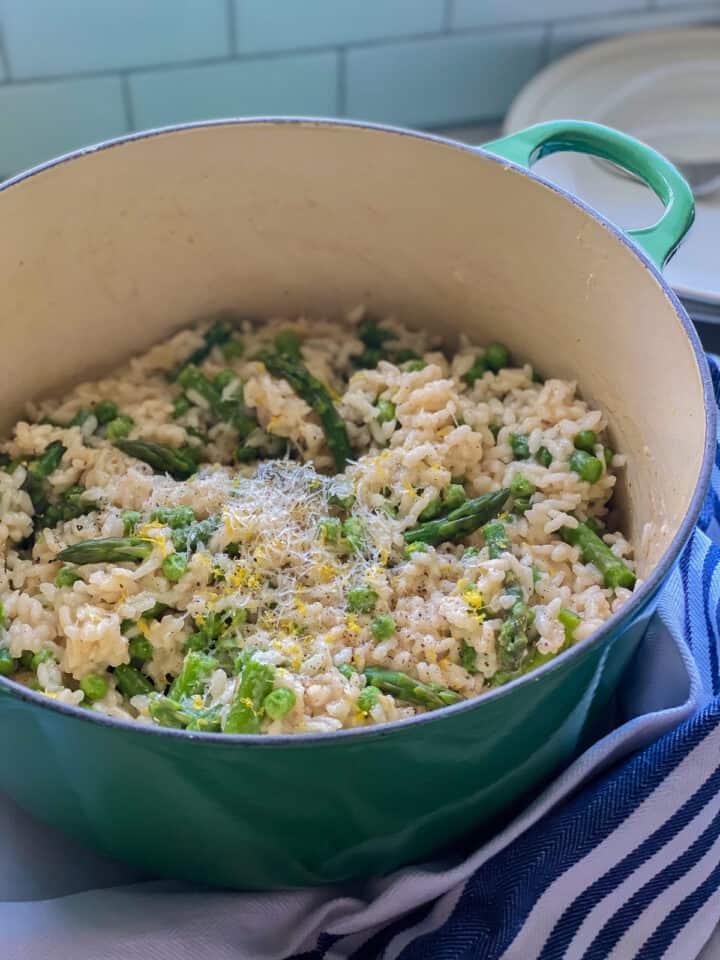 Pea and Asparagus Risotto - Katie's Cucina